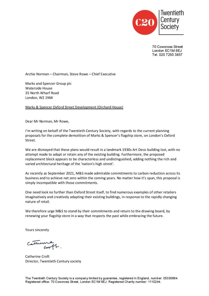 C20 leads backlash over M&S Oxford Street demolition plans – The ...